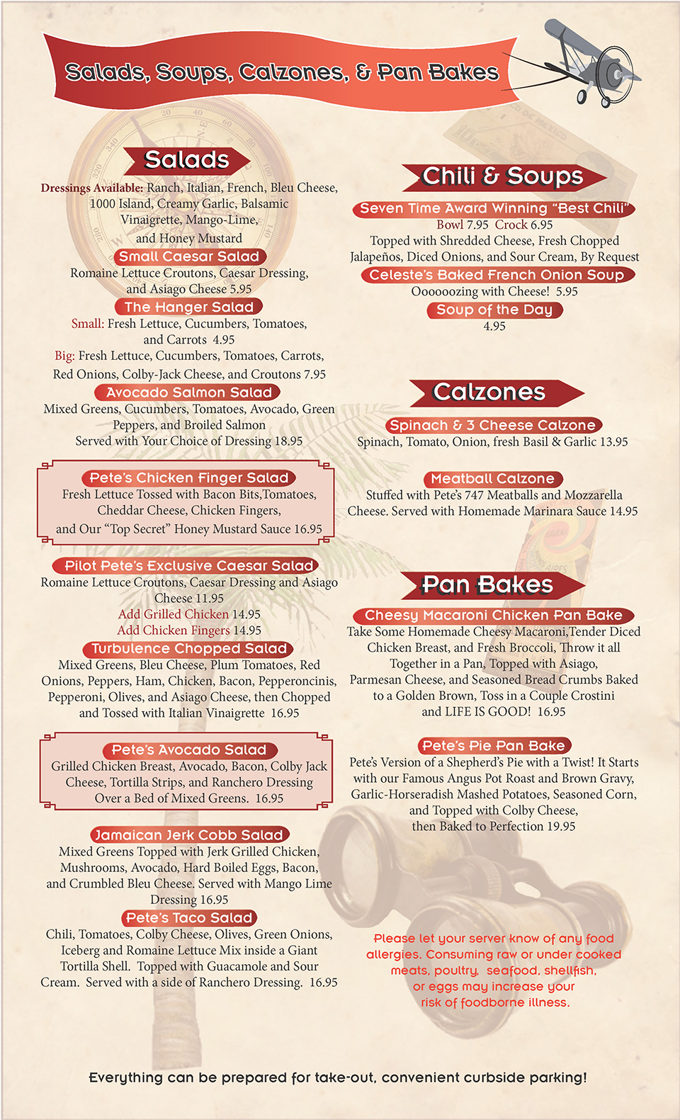 Pilot Pete's Main Menu