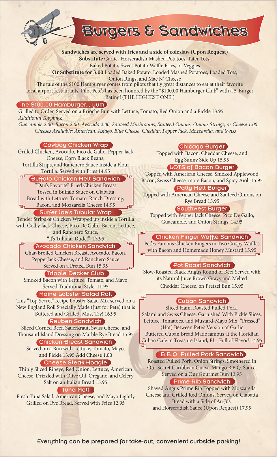 Pilot Pete's Main Menu